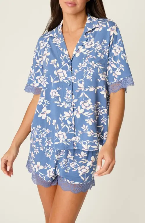 PJ Salvage Flora Dreams Short Pajamas - Moonlight Blue