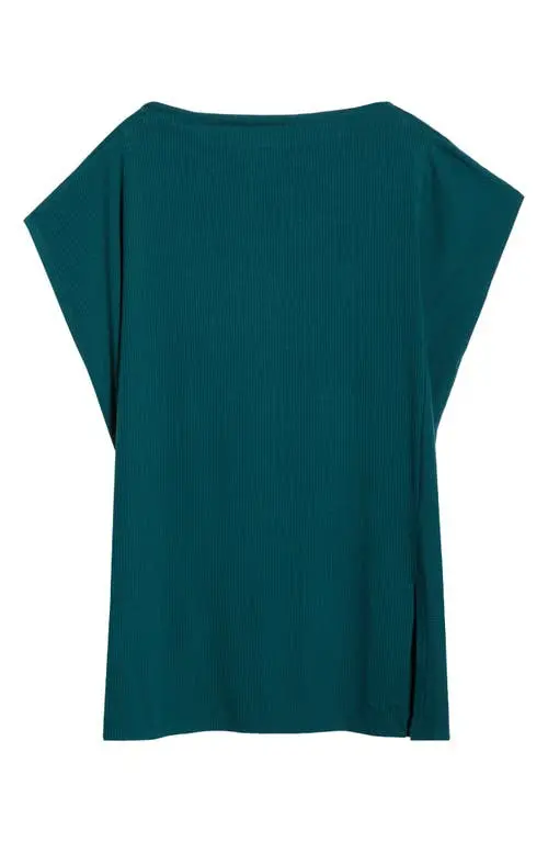 Eileen Fisher Rib Boxy Funnel Neck Top