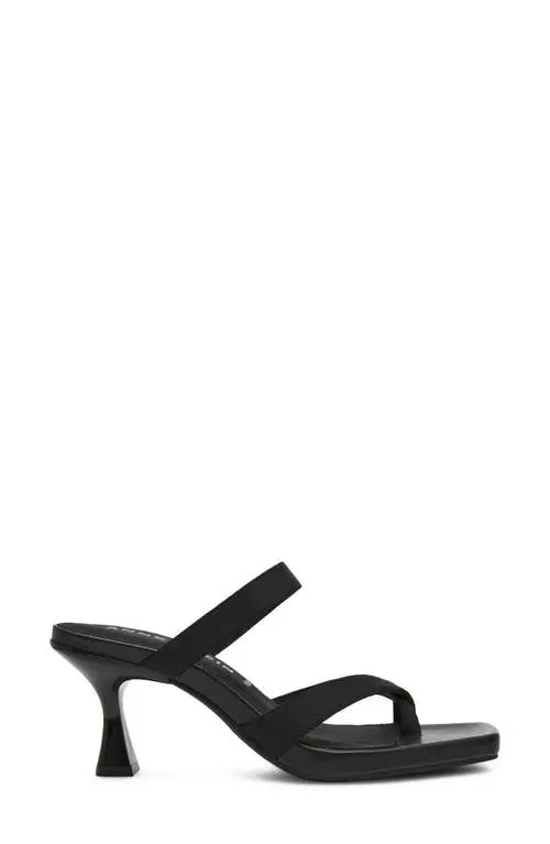 Anne Klein Jevelli Toe Loop Sandal - Black Stretch