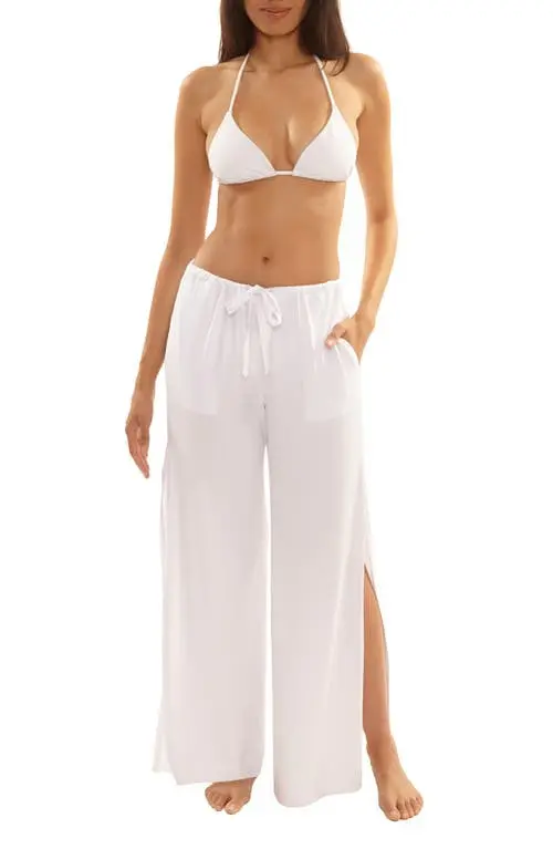 BECCA By Rebecca Virtue Beach To Bbq Side Slit Cover-up Pants - White