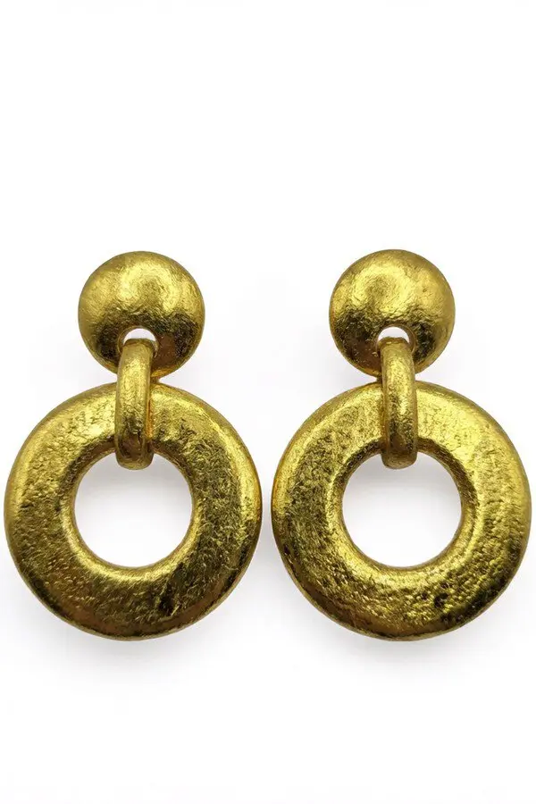 Natori Acacia Wood Link Clip Earrings - Gold