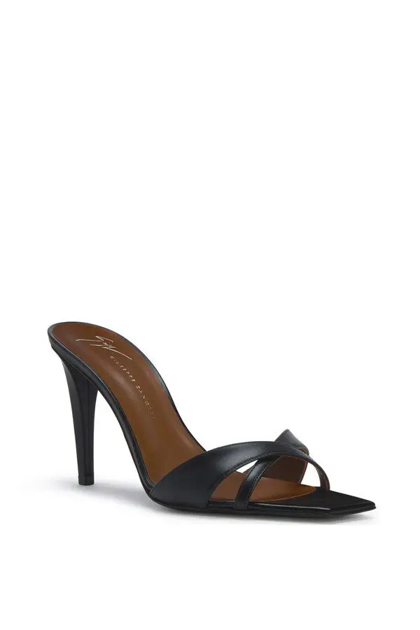 GIUSEPPE ZANOTTI Brivido 90 Leather Mules - Black