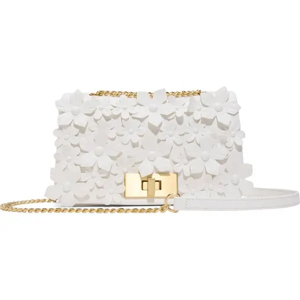 Aldo Florellaa Floral Appliqué Faux Leather Crossbody Bag - White