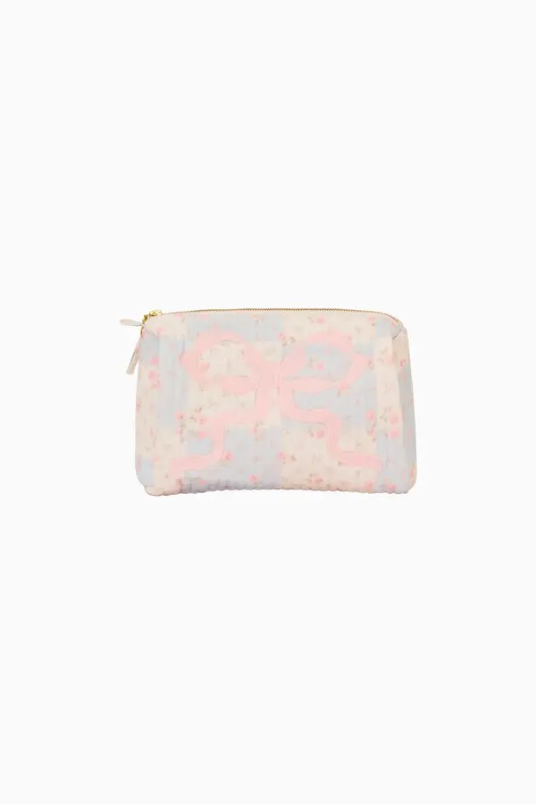 LoveShackFancy Mini Octavia Floral Patchwork Pouch - Ivory Chapparal