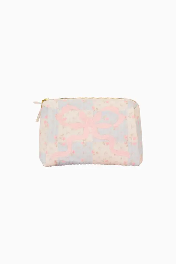 LoveShackFancy Octavia Floral Patchwork Pouch - Ivory Chapparal