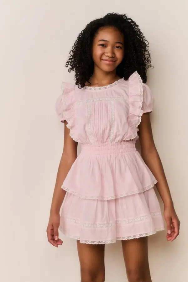 LoveShackFancy Tween Jaime Cotton Mini Dress - Pink