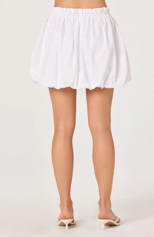 Astr The Label Rey Bubble Hem Drawstring Cotton Miniskirt - White