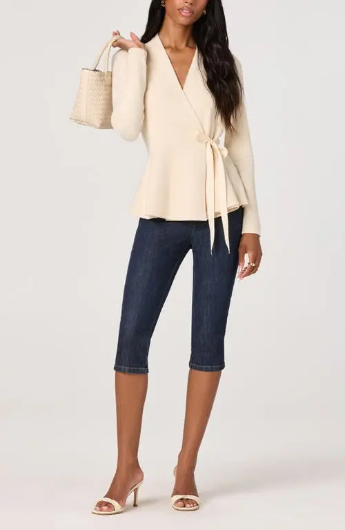 Astr The Label Dayna Peplum Wrap Top
