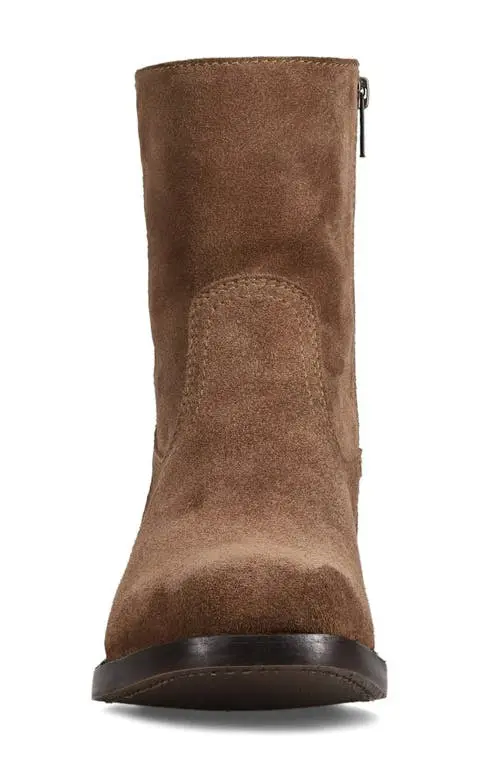 Frye Campus Suede Plain Toe Zip Boot