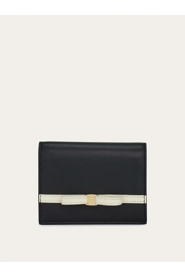 FERRAGAMO Mini Bow Wallet - Black