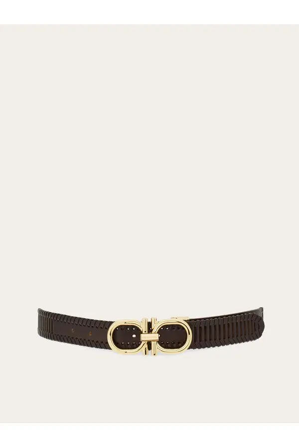 FERRAGAMO Adjustable Gancini Belt - Natural