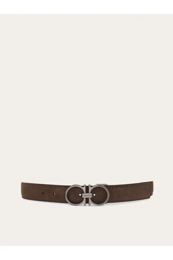 FERRAGAMO Adjustable Gancini Belt - Natural