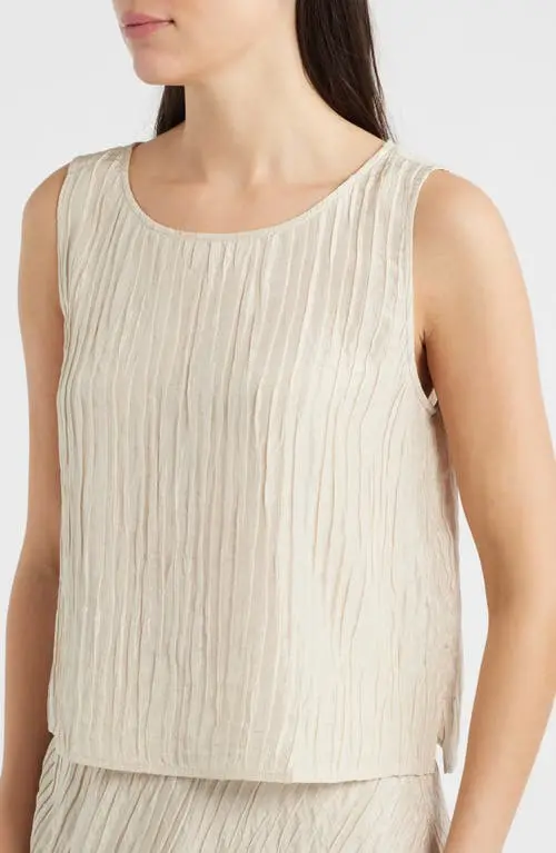 Eileen Fisher Stretch Silk Shell Top - Papyrus