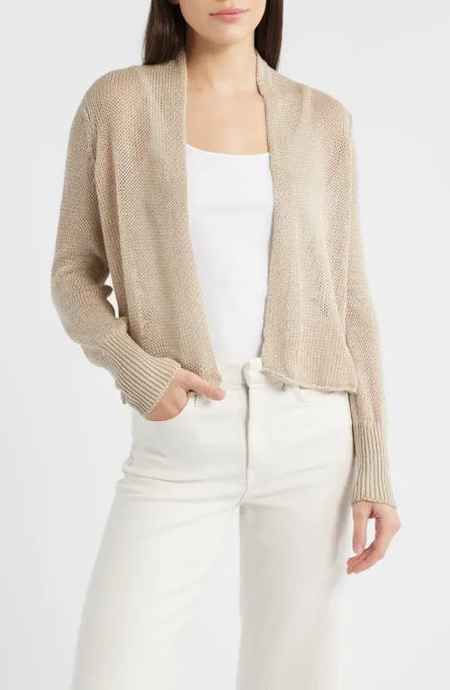 Eileen Fisher Open Front Organic Cotton Cardigan - Undyed Natural