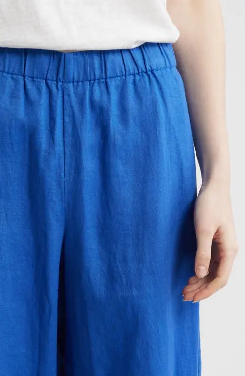 Eileen Fisher Linen Wide Leg Pants - Sapphire