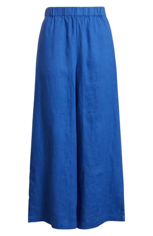 Eileen Fisher Linen Wide Leg Pants - Sapphire