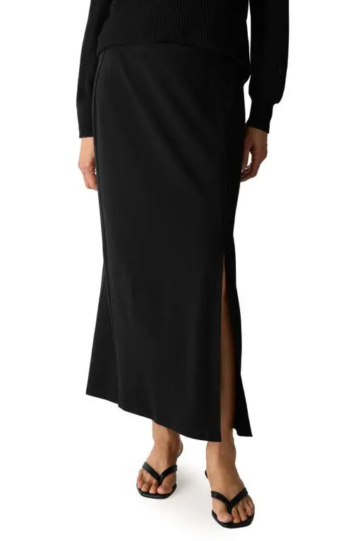 Eileen Fisher Jersey Midi Skirt - Black