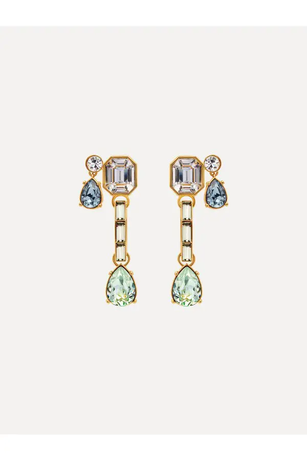 Oscar De La Renta Mixed-stone Linear Drop Earrings - Red