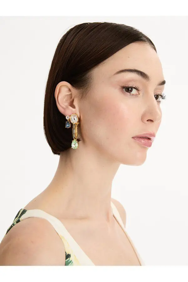 Oscar De La Renta Mixed-stone Linear Drop Earrings