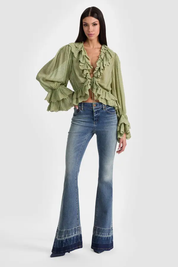Alice + Olivia Tenney Cropped Blouse