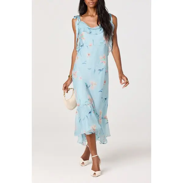 Astr The Label Nissa Floral High-low Dress - Blue Floral
