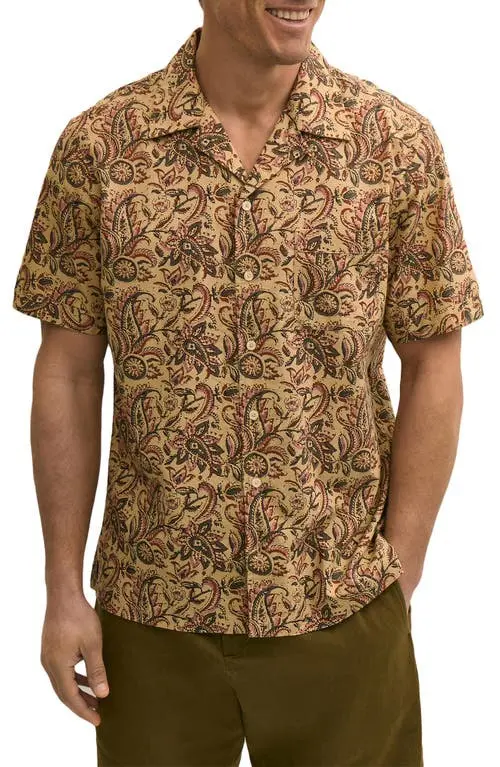Brooks Brothers Block Print Cotton Camp Shirt - Paisley