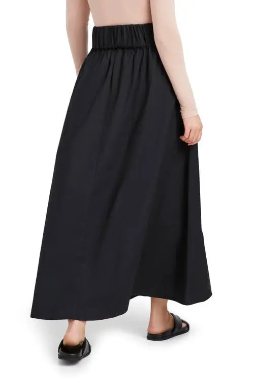 MARCELLA Raven Cotton Poplin Maxi Skirt