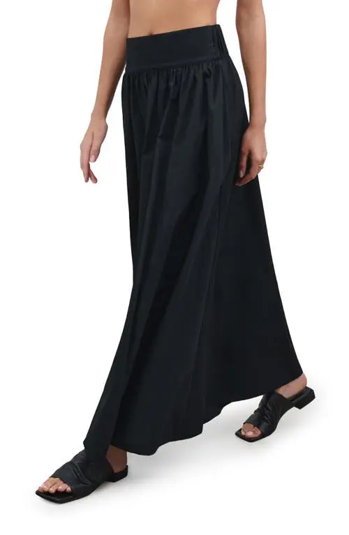MARCELLA Raven Cotton Poplin Maxi Skirt