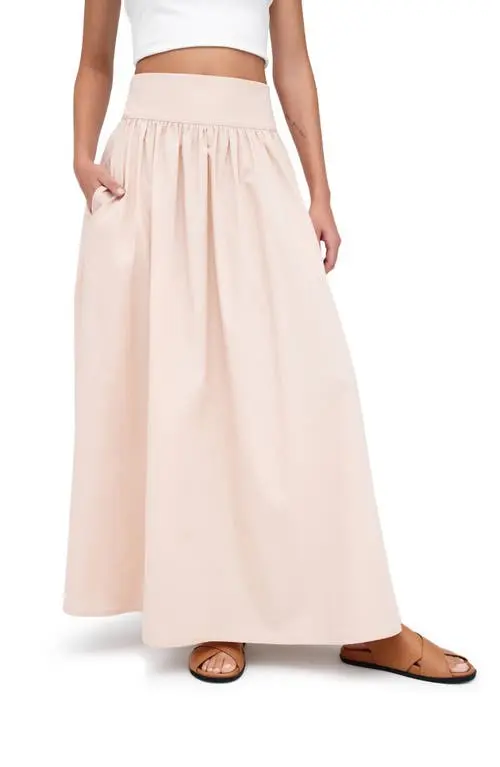 MARCELLA Raven Cotton Poplin Maxi Skirt - Light Beige