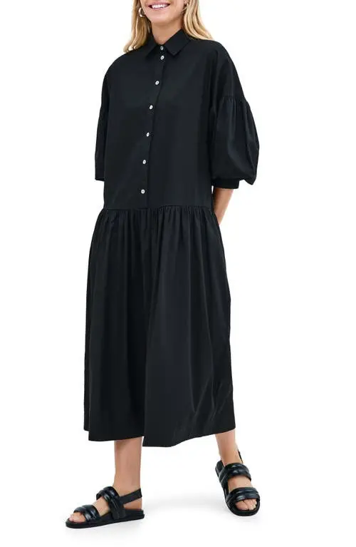 MARCELLA Ada Cotton Poplin Midi Shirt Dress