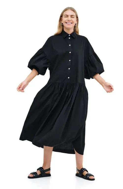 MARCELLA Ada Cotton Poplin Midi Shirt Dress