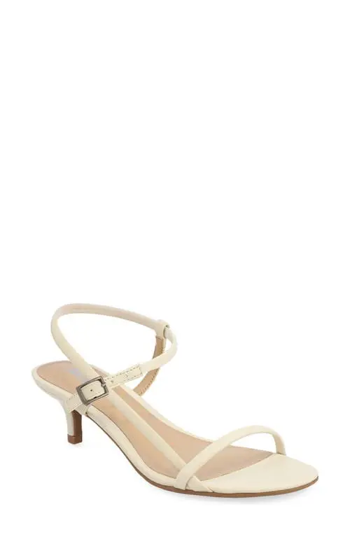 Mia Meleani Ankle Strap Kitten Heel Sandal - Bone
