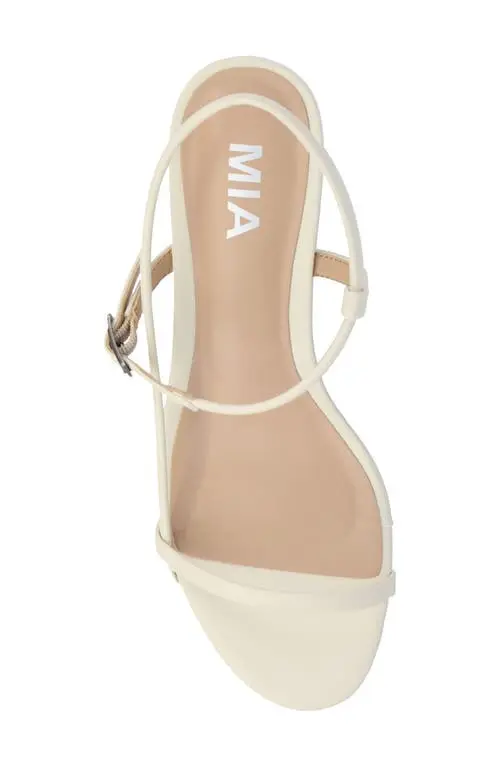 Mia Meleani Ankle Strap Kitten Heel Sandal - Bone