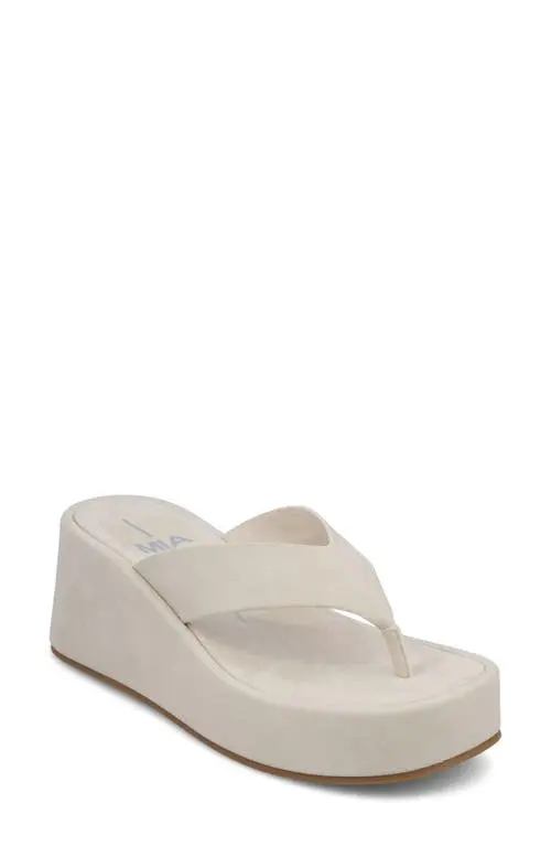 Mia Niccola Platform Wedge Flip Flop - Ecru
