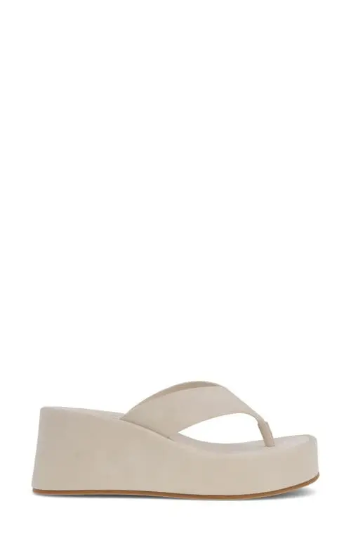 Mia Niccola Platform Wedge Flip Flop - Ecru