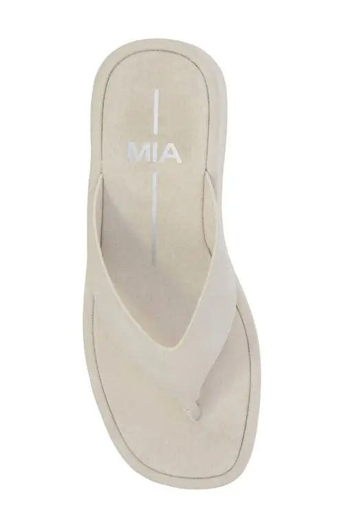 Mia Niccola Platform Wedge Flip Flop - Ecru