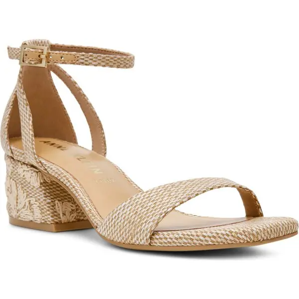 Anne Klein Mia Ankle Strap Sandal - Natural Multi