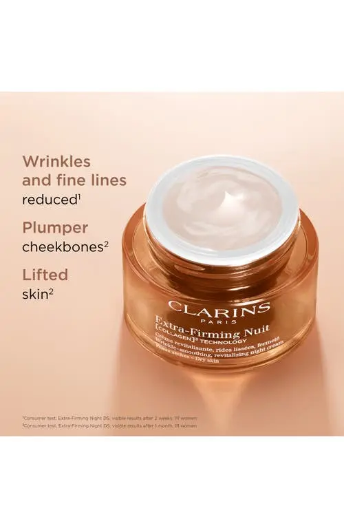 Clarins Extra-firming Night Refillable Moisturizer With Collagen Polypeptide & Niacinamide For Dry Skin - Regular