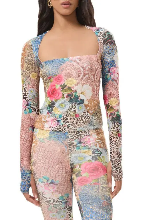 AFRM Ines Mix Print Top - Iris Patchwork