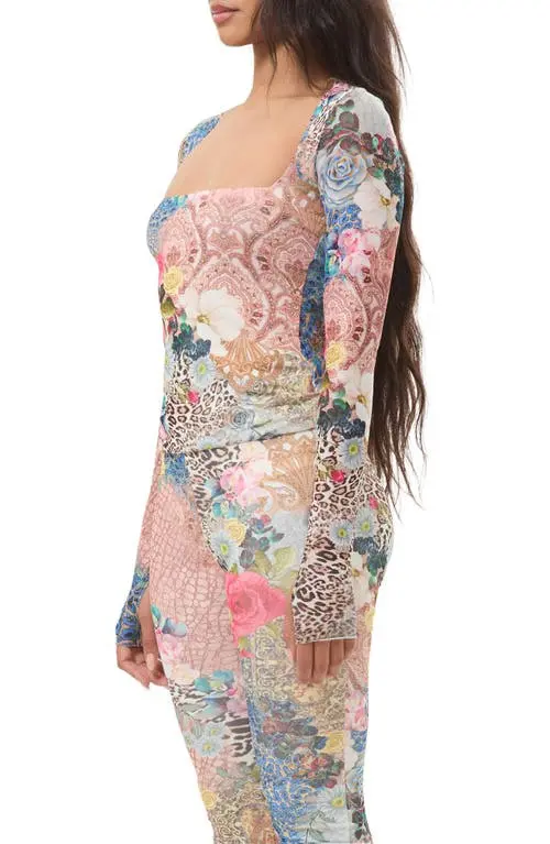 AFRM Ines Mix Print Top - Iris Patchwork