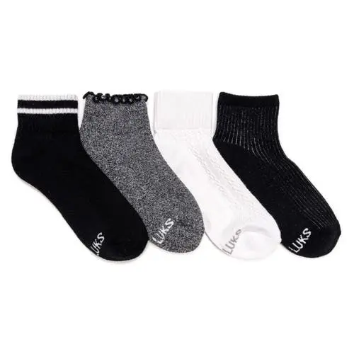 MUK LUKS Dream Step Mini Crew Socks - Ebony
