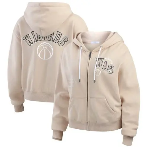 WEAR BY ERIN ANDREWS Washington Wizards Tonal Full-zip Hoodie - Tan