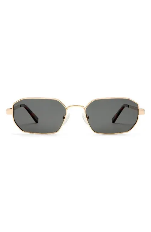 Le Specs Mythic 57mm Square Sunglasses - Gold/smoke Mono Polarized