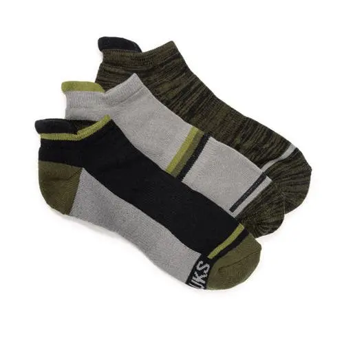 MUK LUKS Cotton Ankle Compression Socks 3 Pair Pack - Green