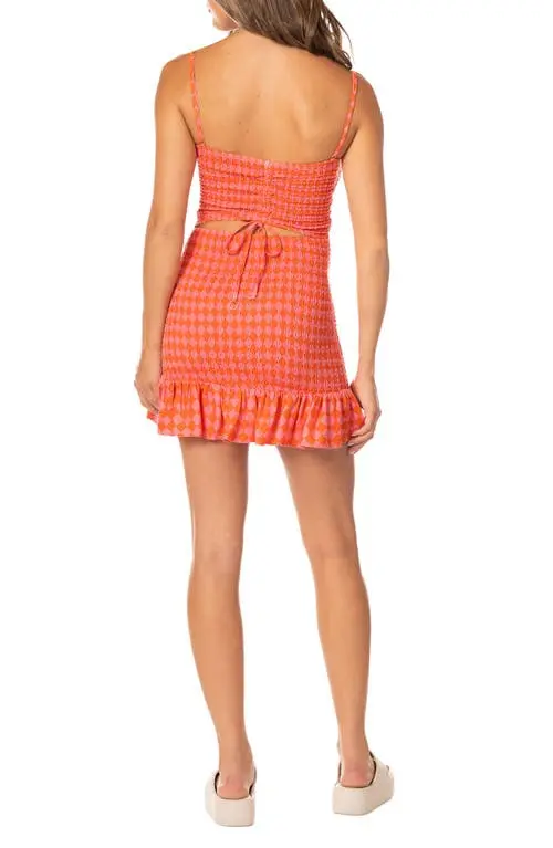 MAAJI Sunset Grid Lua Smocked Cover-up Mini Sundress