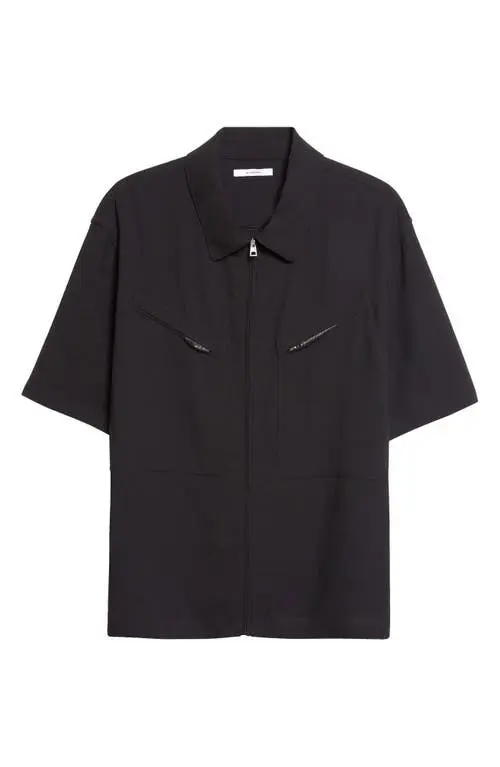 Givenchy Utility Zip Front Wool Shirt