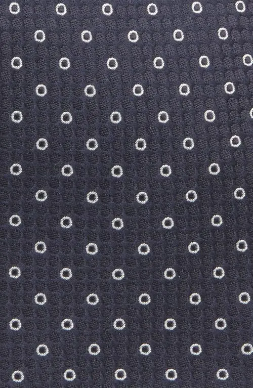 Canali Geometric Silk Neck Tie - Navy