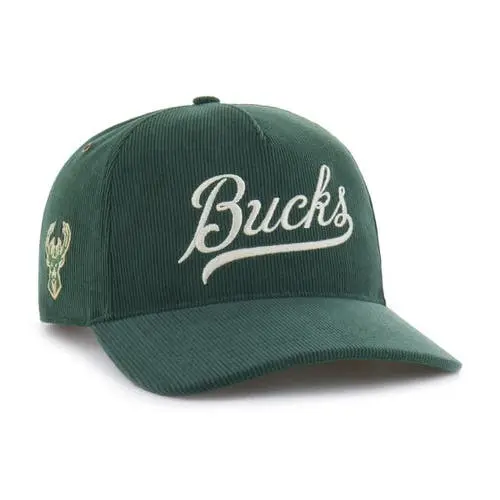 '47 47 Milwaukee Bucks Golden Age Relaxed Corduroy Hitch Adjustable Hat - Hunter Green