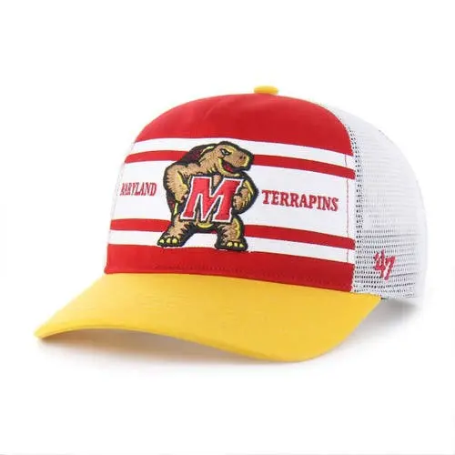 '47 Youth /gold Maryland Terrapins Super Stripe Hitch Adjustable Trucker Hat - Red