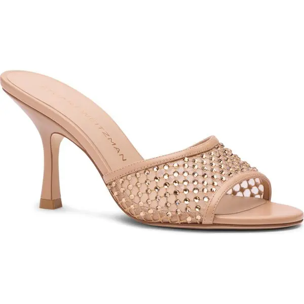 STUART WEITZMAN Bareitall Shine Mesh Sandal - Adobe